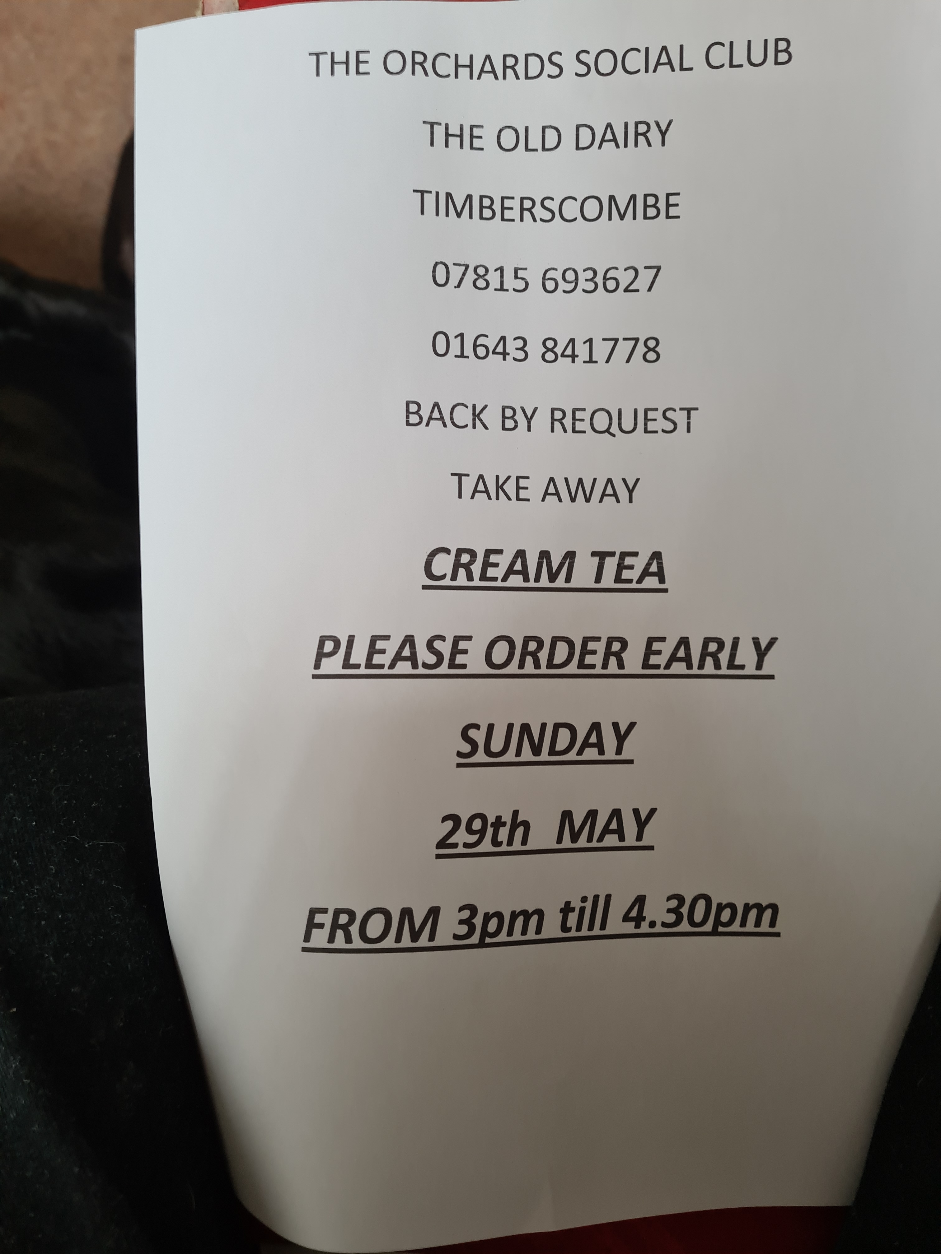 Takeaway Cream Tea – Timberscombe